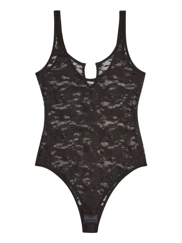 DIESEL Logo-plaque Lace Bodysuit - Black