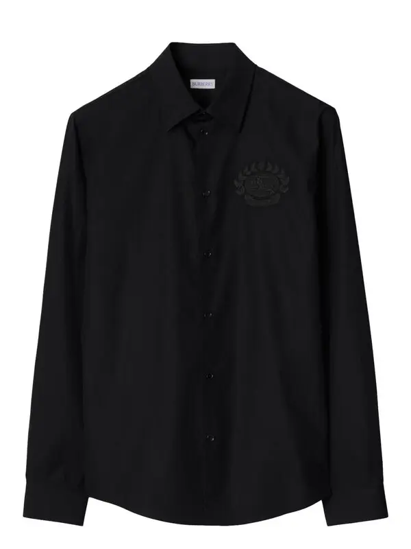 Burberry Logo-embroidered Polo Shirt - Black