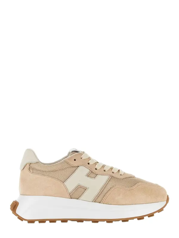 Hogan H641 Panelled Lace-up Sneakers - Neutrals