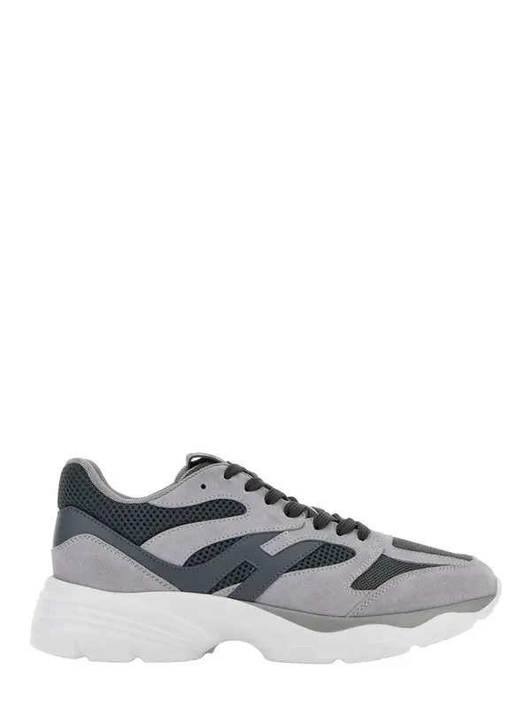 Hogan Panelled Suede Sneakers - Grey