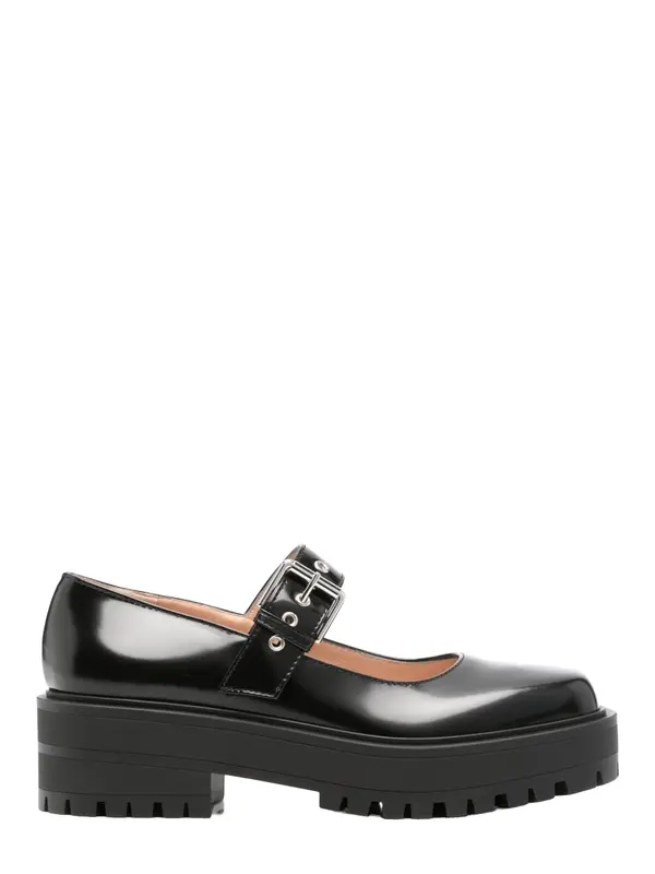 GIANVITO ROSSI Buckle-fastening Leather Loafers - Black
