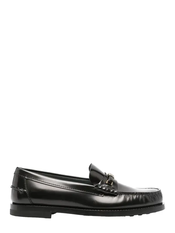 TOD'S Chain-detail Leather Loafers - Black