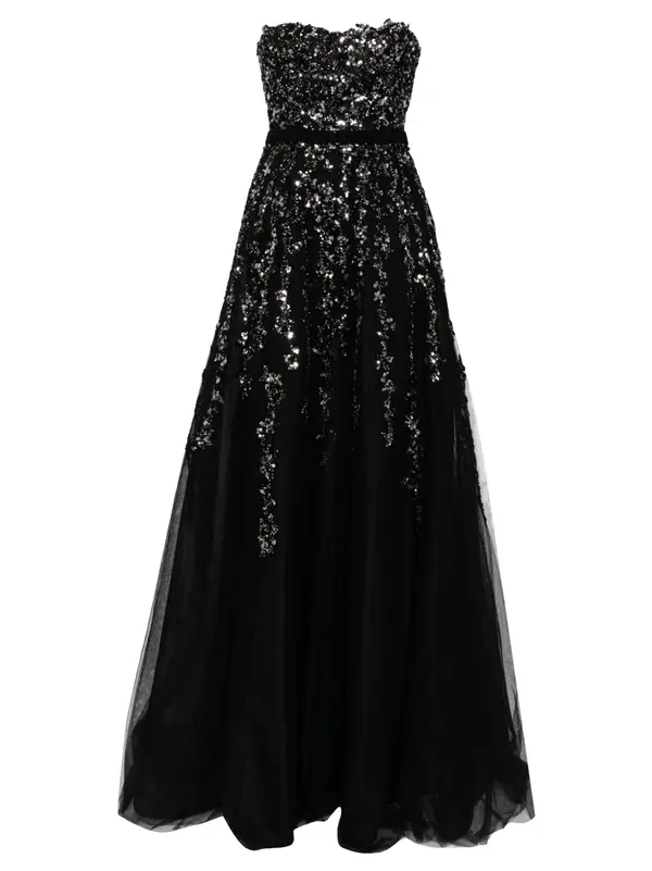 SAIID KOBEISY Sequin-embellished Tulle Gown - Black