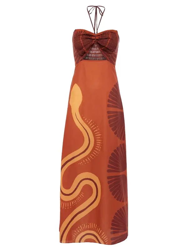 Johanna Ortiz Cotton Maxi Dress - Brown