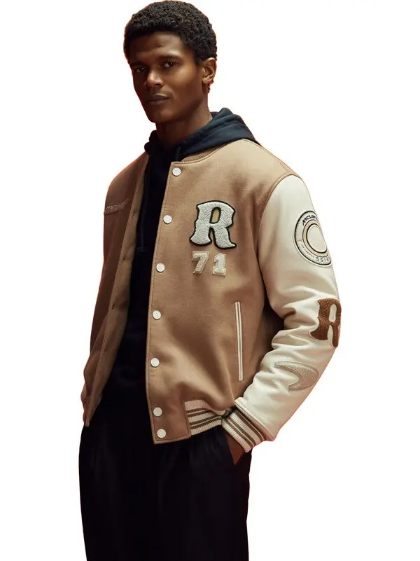 REISS X Mclaren F1 Team Jotta Varsity Jacket - Camel/ecru