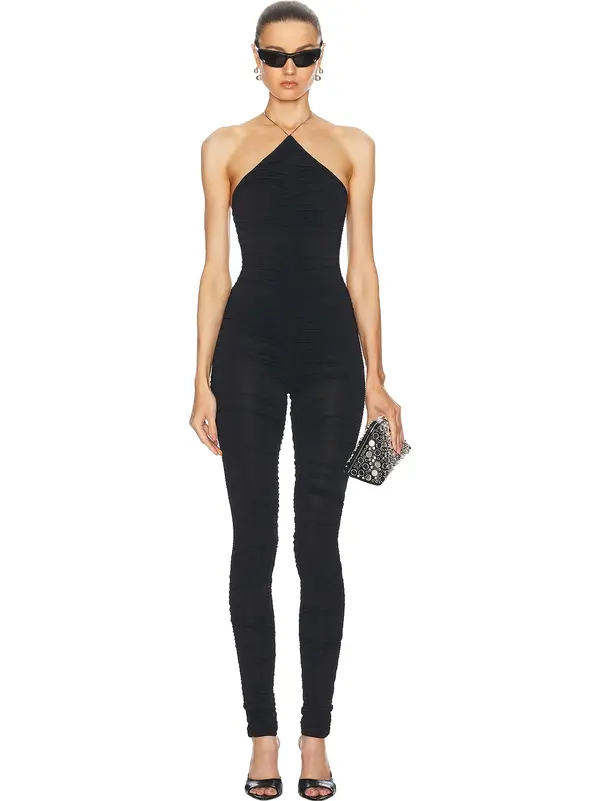 Attico Sheer Catsuit - Black