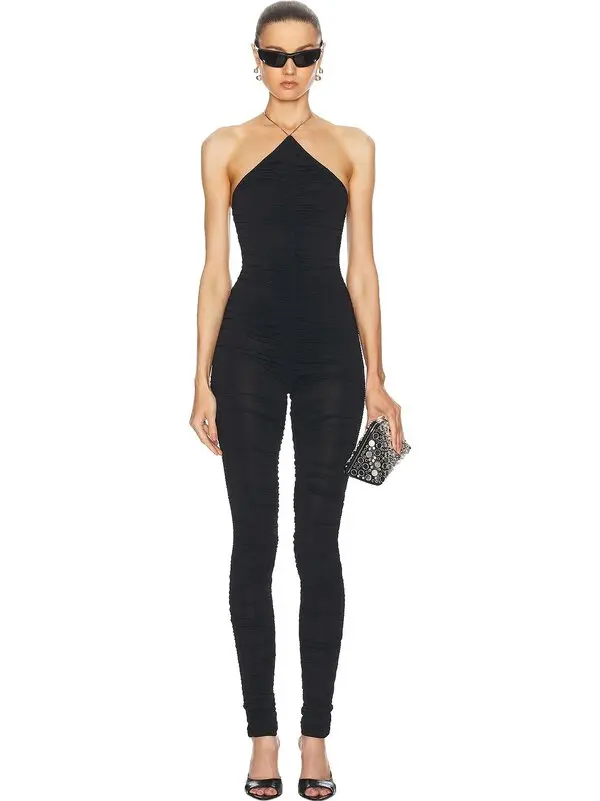 Attico Sheer Catsuit - Black