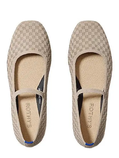 Rothy's The Max Square Mary Jane Flats - Light Sand