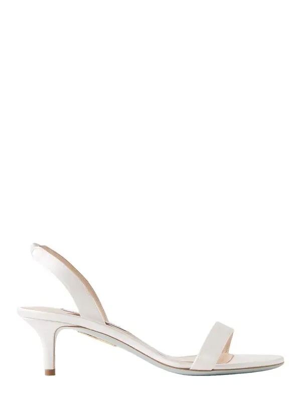 AQUAZZURA So Nude 50 Satin Slingback Sandals - White