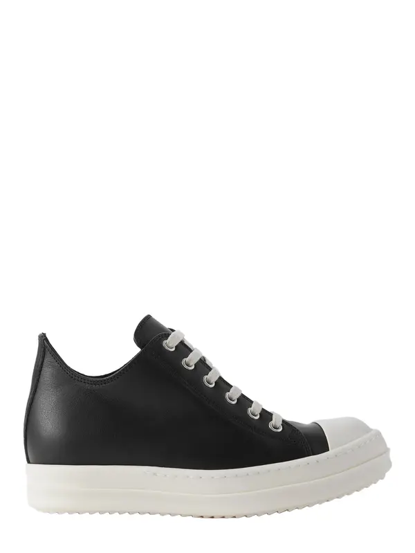 Rick Owens Leather Sneakers - Black