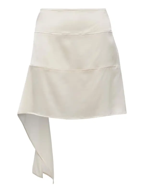 FERRAGAMO Silk Satin Midi Skirt - White