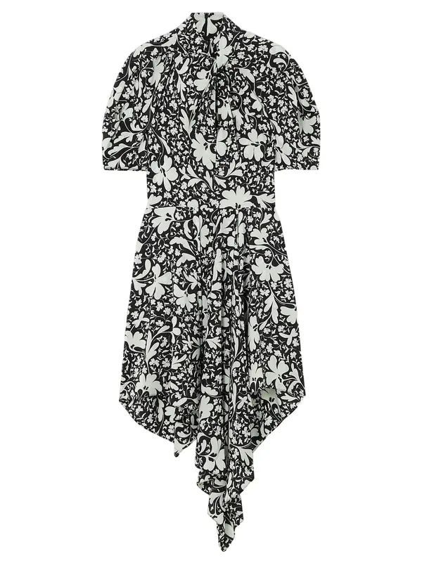Stella McCartney Floral-print Silk-crepe Mini Dress - Off-white