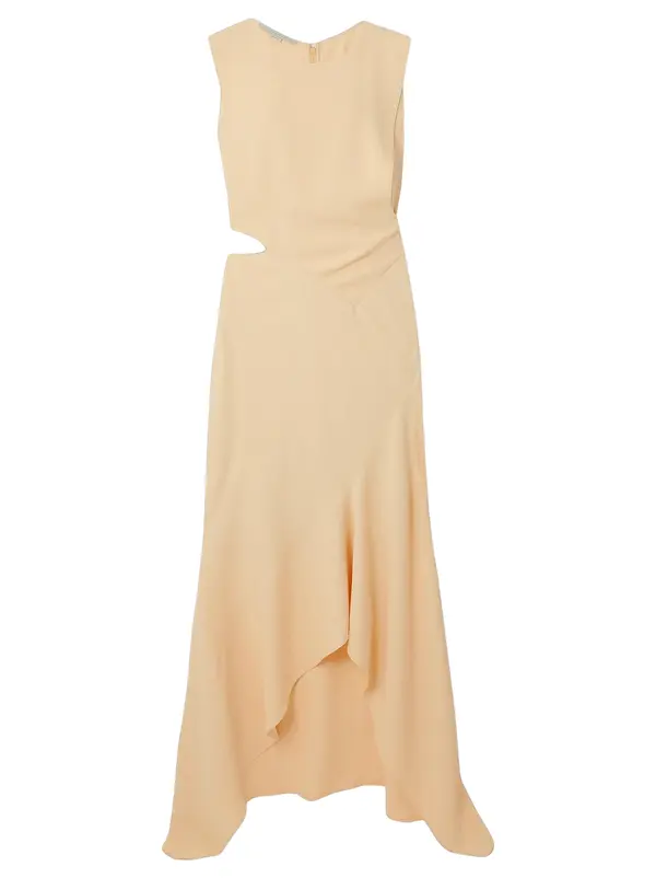 Stella McCartney Asymmetric Cutout Stretch-crepe Gown - Cream