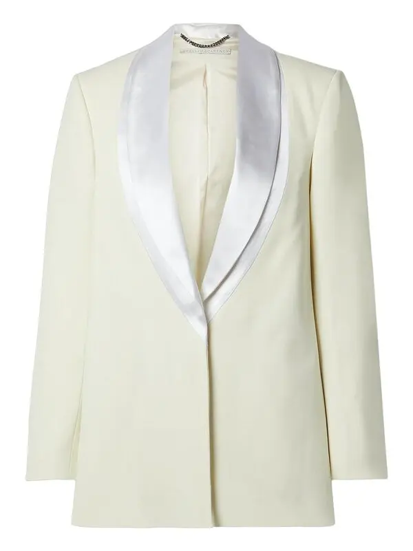 Stella McCartney Satintrimmed Twill Blazer - Off-white