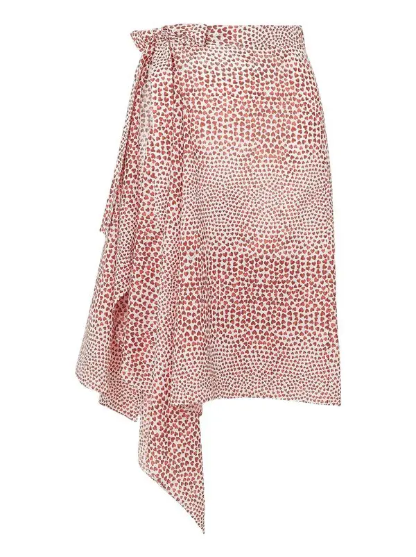 Stella McCartney Printed Cotton Wrap Skirt - Red