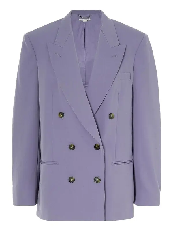 Stella McCartney Oversized Double-breasted Wool-blend Twill Blazer - Lavender