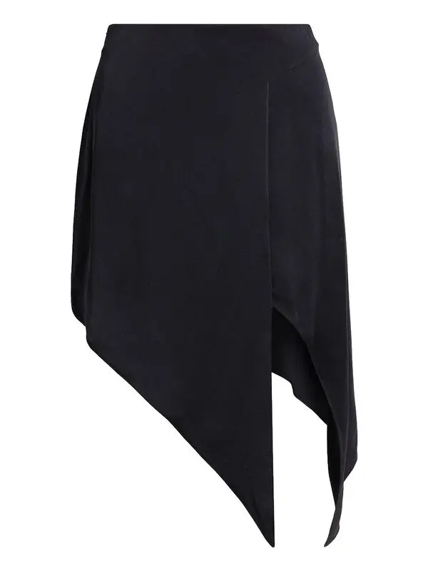 Stella McCartney Asymmetric Satin-crepe Midi Skirt - Black