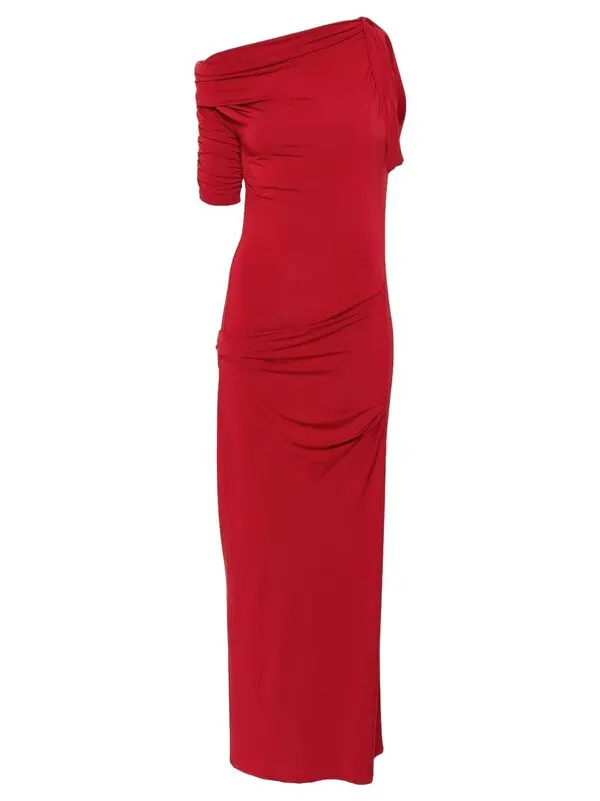 Jacquemus La Robe Drapeado Maxi Dress - Red