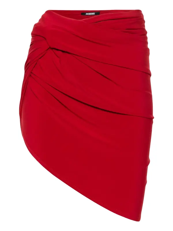 Jacquemus La Mini Jupe Drapée Skirt - Red