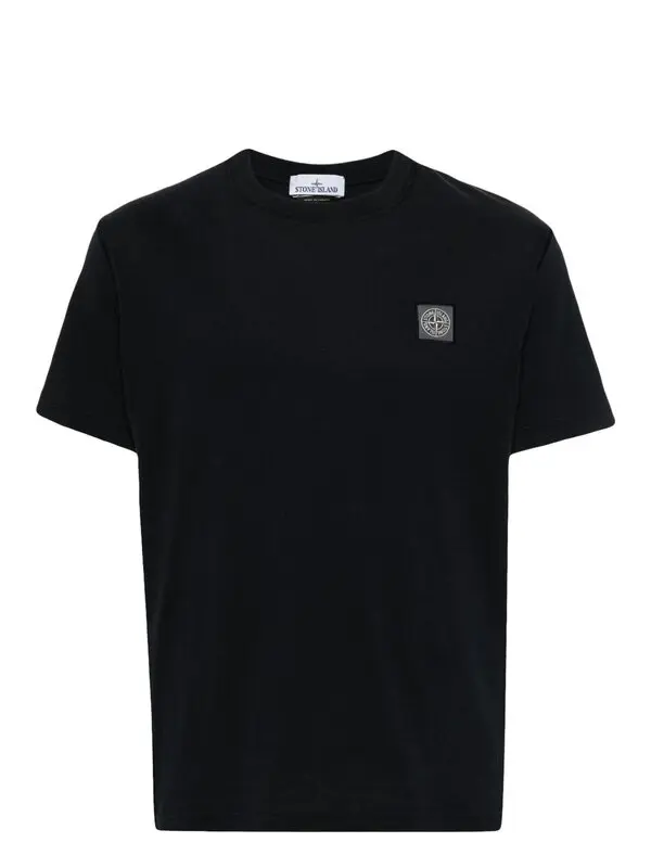 Stone Island Logo-appliqué Cotton T-shirt - Blue