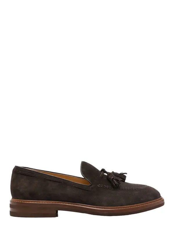 Brunello Cucinelli Tassel-detail Suede Loafers - Brown