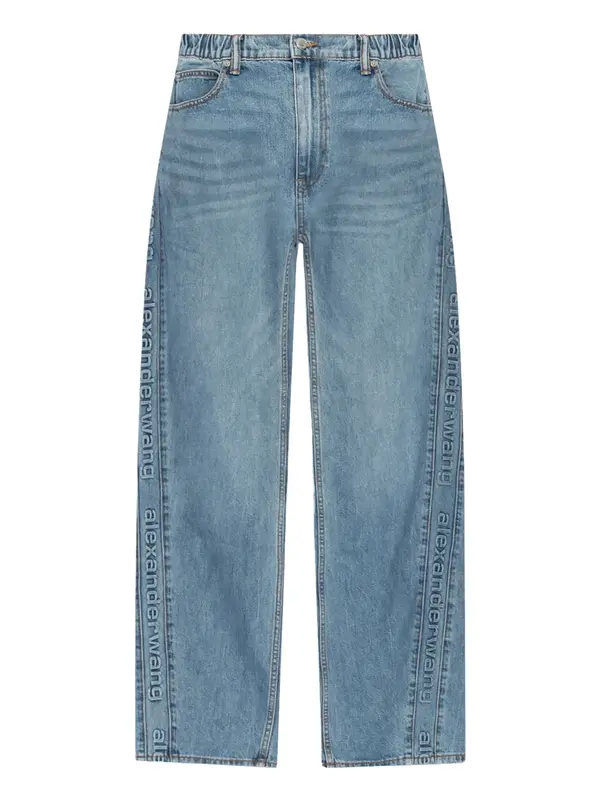 Alexander Wang Logo-embossed Boyfriend Jeans - Blue