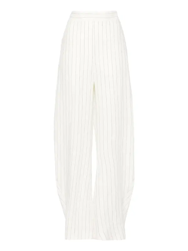 ALESSANDRO VIGILANTE Pinstriped Palazzo Trousers - White