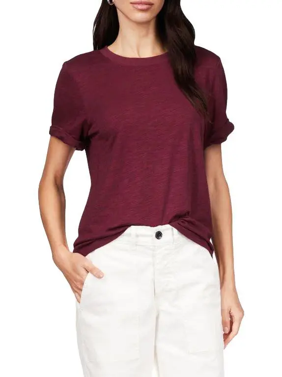 Sanctuary Perfect Roll Sleeve T-shirt - Night Berry