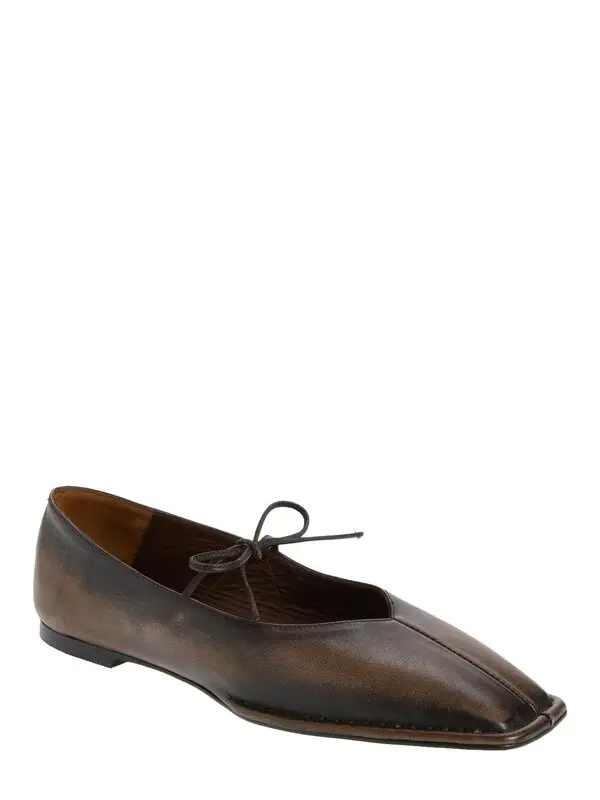 ALOHAS Rosalind Ballerina Flat - Vintage Effect Brown