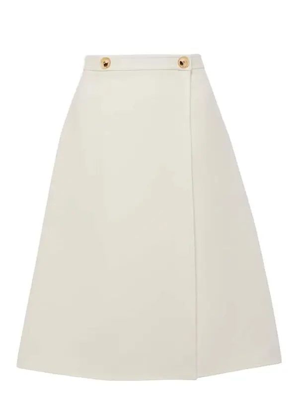 Valentino Garavani Crepe Couture Midi Skirt - White
