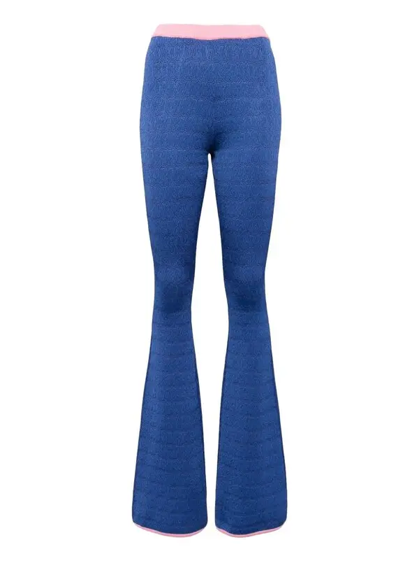 Bally Patterned Jacquard Flared Trousers - Blue