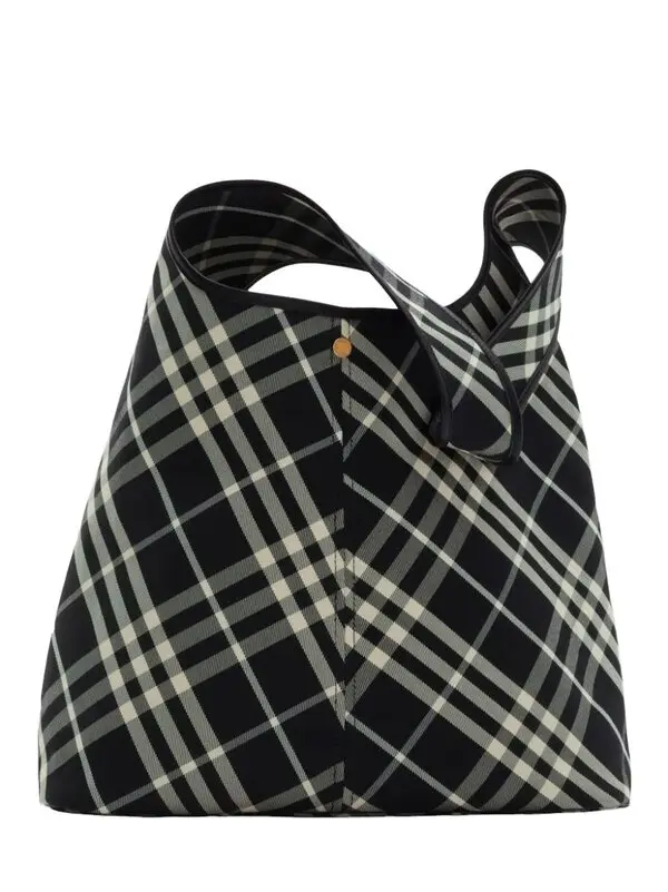 Burberry Large Check Shoulder Bag - Black