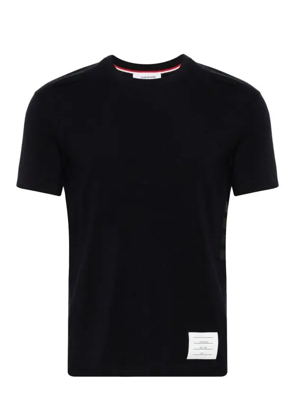 Thom Browne Stripe-detailing Wool T-shirt - Blue