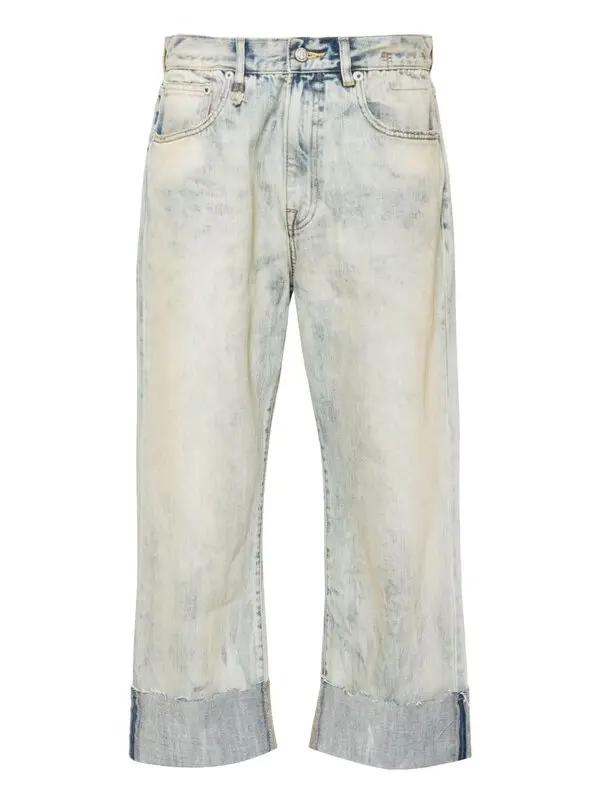 R13 Cuffed Boyfriend Jeans - Blue