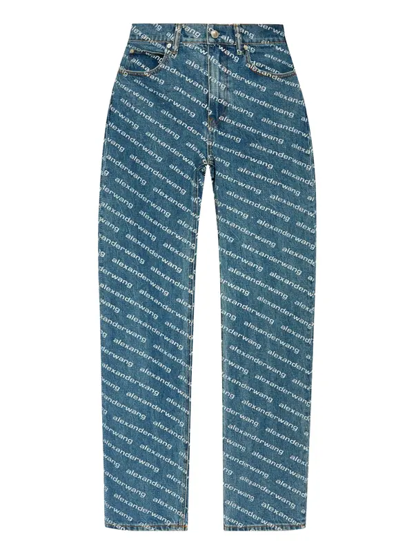 Alexander Wang Logo Straight-leg Trousers - Blue