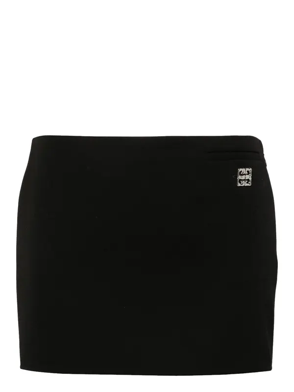 Givenchy 4g-plaque Wool Miniskirt - Black