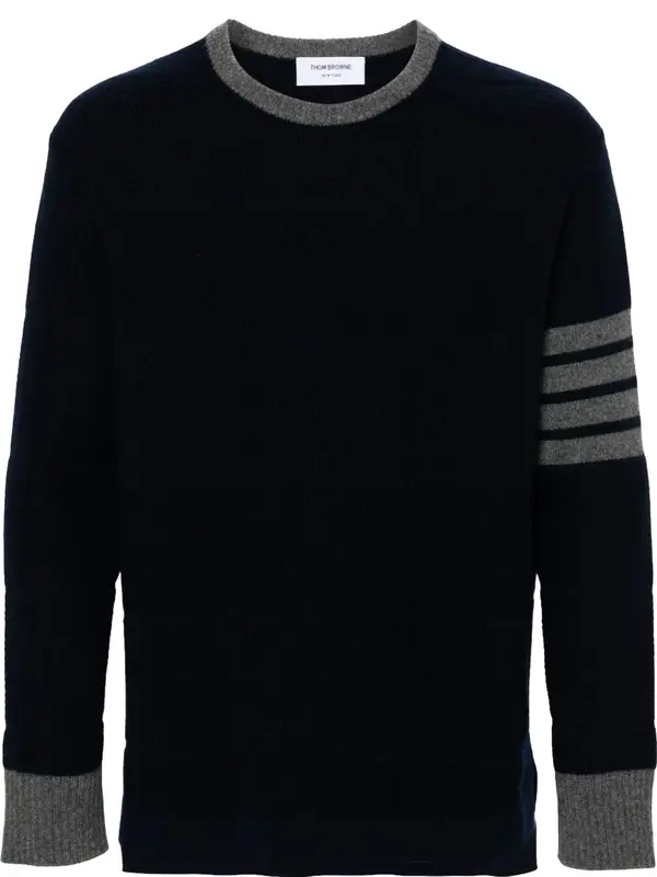 Thom Browne 4-bar Stripe Wool Jumper - Blue