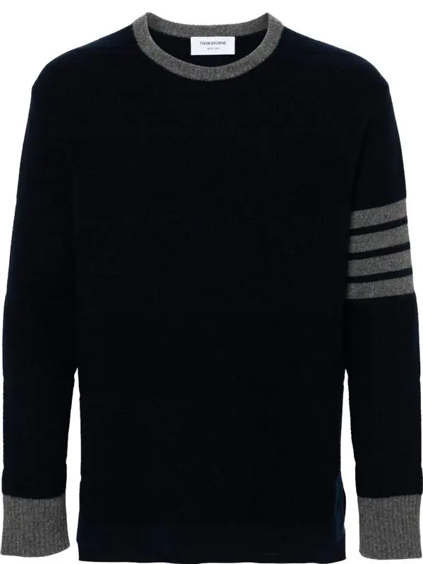 Thom Browne 4-bar Stripe Wool Jumper - Blue