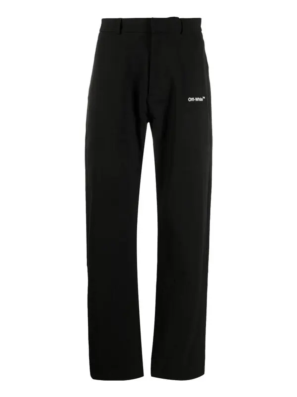 Off-White Arrows-print Straight-leg Trousers - Black