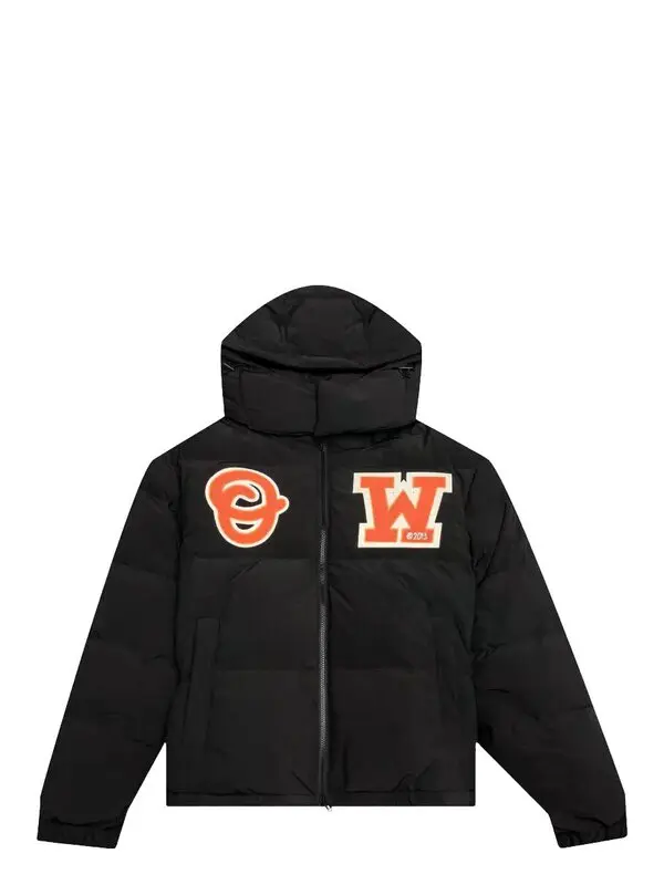 Off-White Logo-patch Puffer Coat - Black