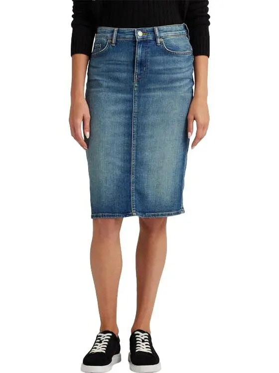 Ralph Lauren Denim Pencil Skirt - Sunset Indigo Wash