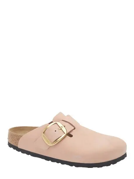 BIRKENSTOCK Boston Big Buckle Clog - Soft Pink Nubuck