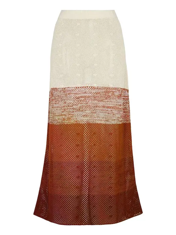 Escvdo Ofrenda Paneled Knit Maxi Skirt - Brown