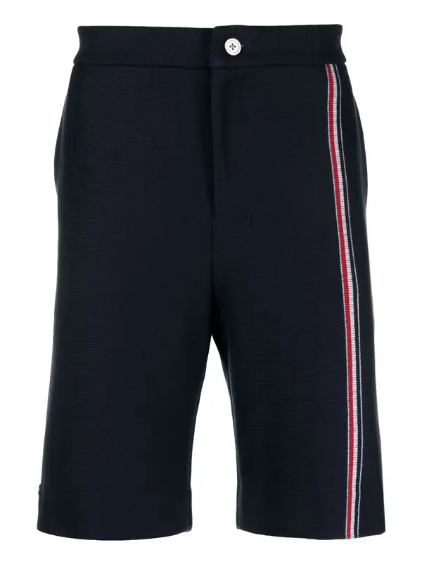 Thom Browne Rwb Stripe Bermuda Shorts - Blue