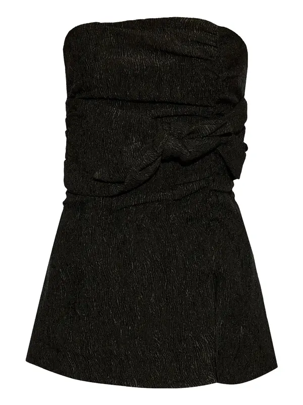 GANNI Knot-detailing Strapless Top - Black