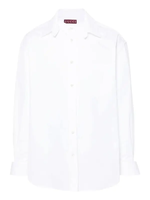 Gucci Logo-embossed Cotton Shirt - White