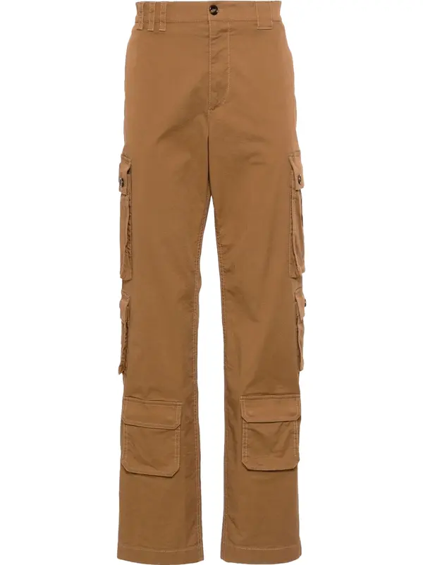 Dolce & Gabbana Logo-patch Cargo Trousers - Brown