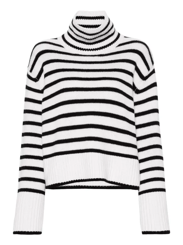 LISA YANG Fleur Striped Cashmere Jumper - Neutrals