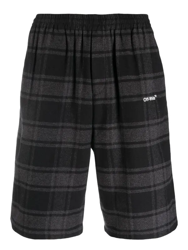 Off-White Check-print Shorts - Grey