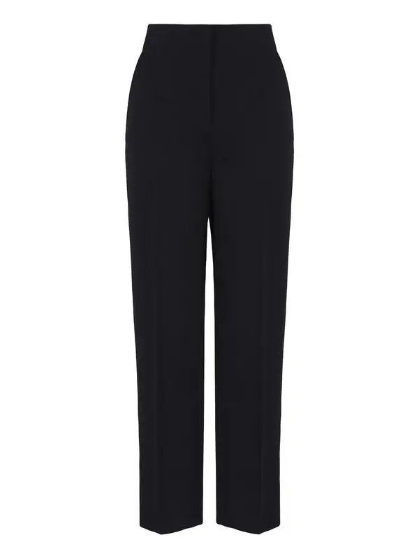 Giorgio Armani Virgin Wool Tuxedo Trousers - Black